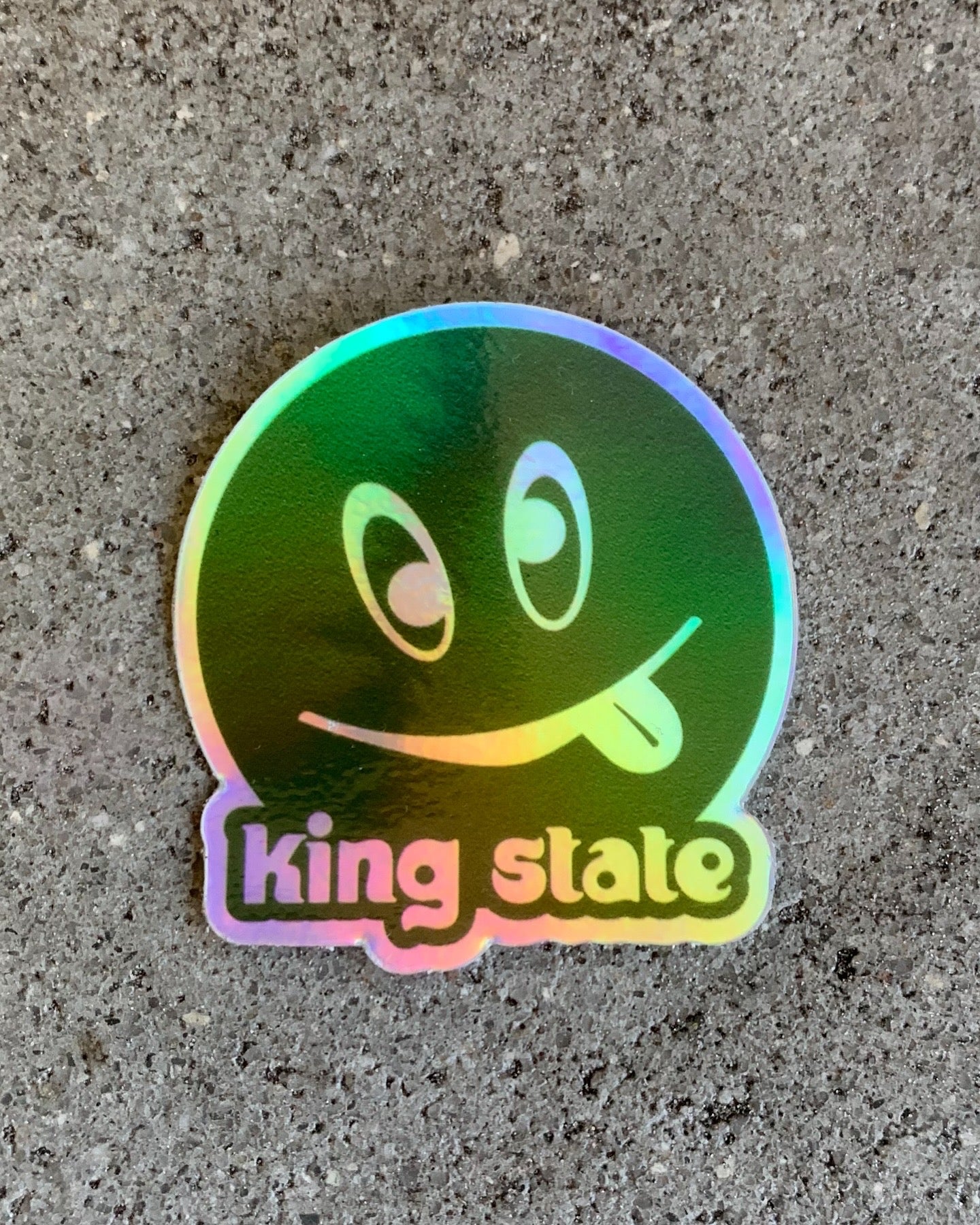 Smiley Holographic Sticker – King State